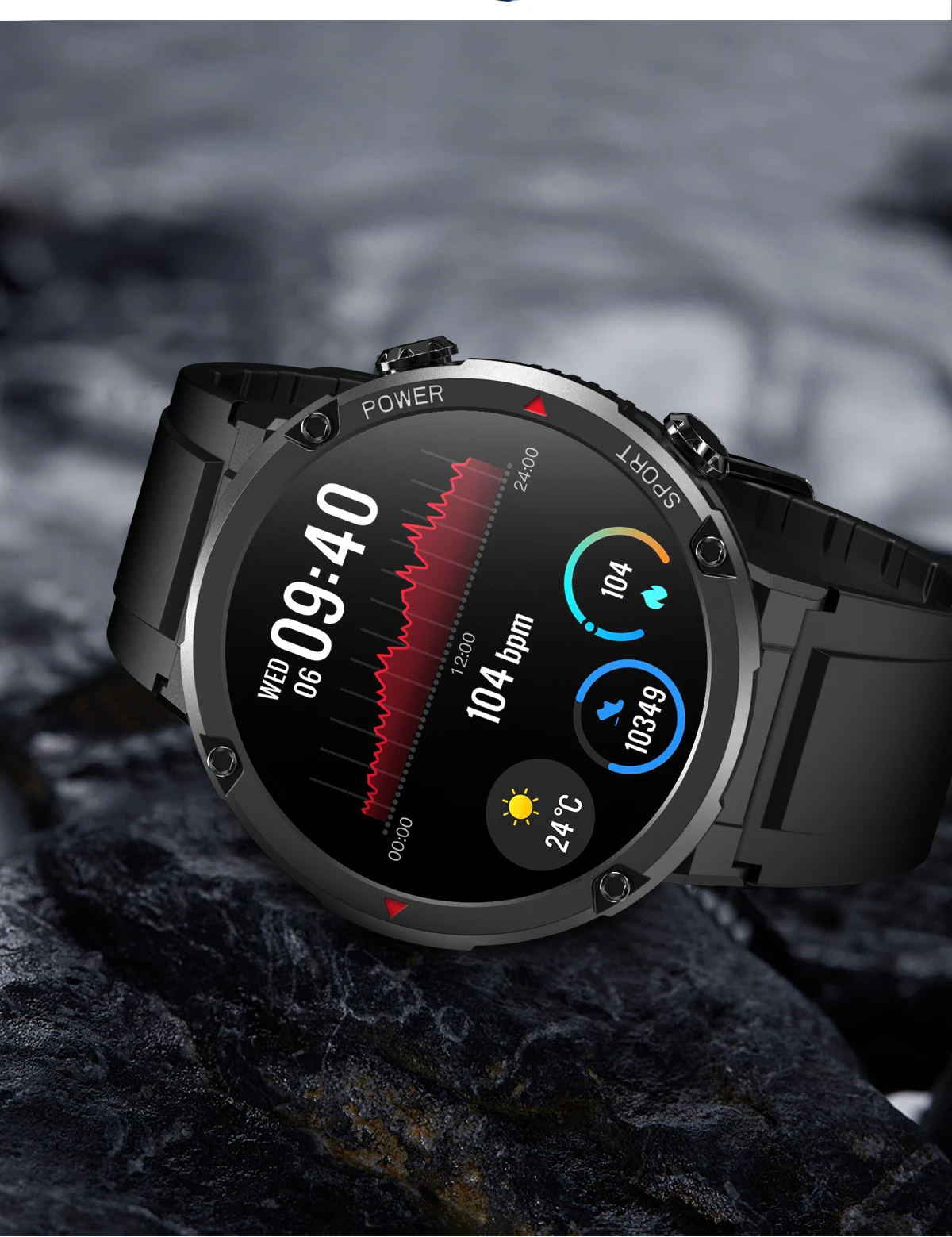 Smartwatch T30 Wearable Device Heart Rate Health Monitor Full Touch ...