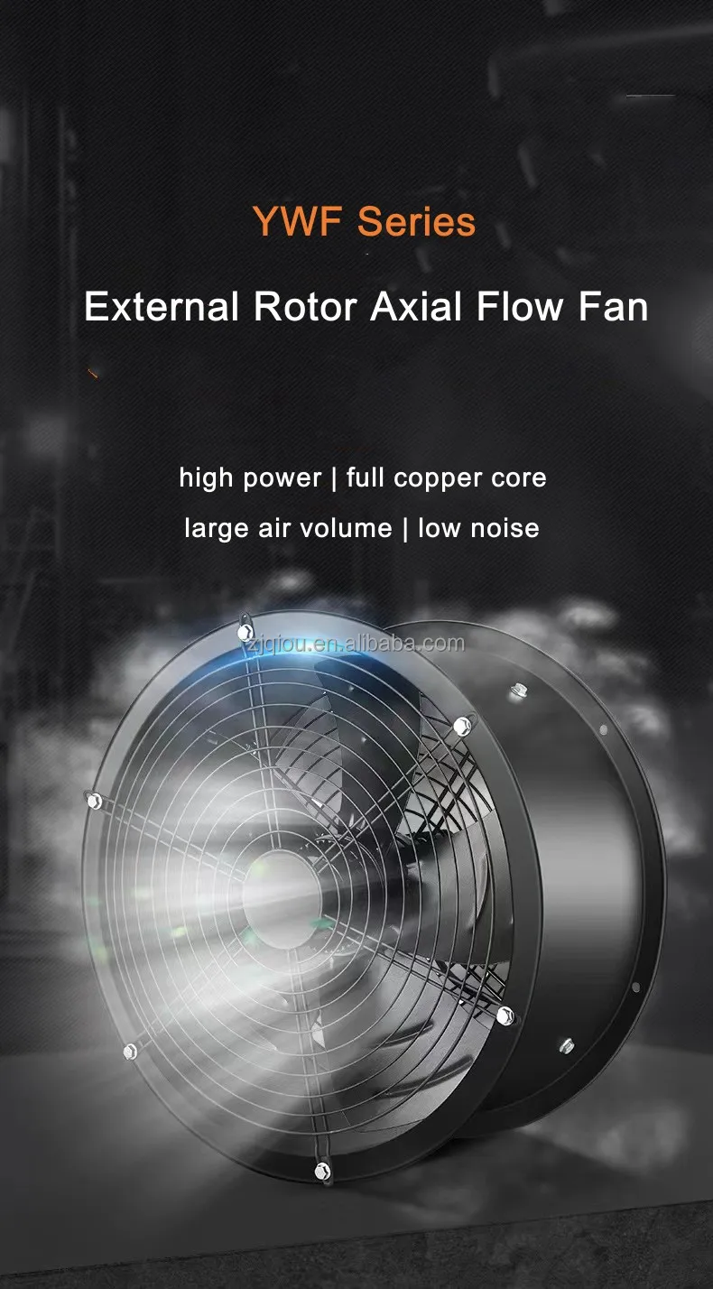 Round Tube Wall Mounted Axial Flow Blower Fan Extractor 400mm/16inch ...
