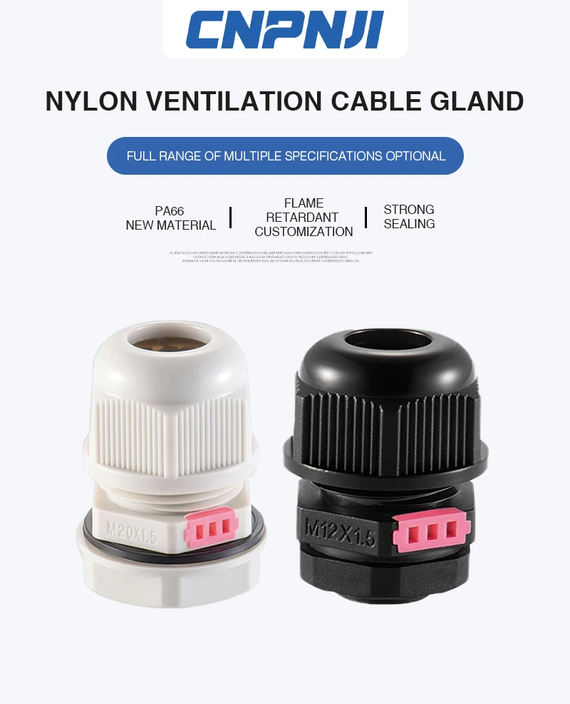 Ip68 Ventilation Nylon Cable Gland M12*1.5 Breathable Gland Nylon Pa66 ...