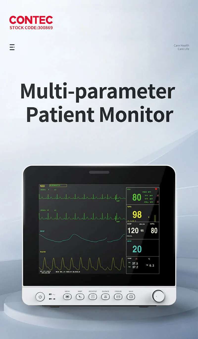 CONTEC CMS8000-1 Portable Vital Sign Monitor for Remote Patient Monitoring