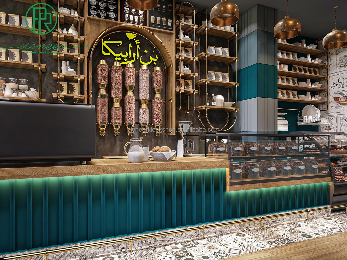 High End Bar Counter for Coffee Shop and Cafe Interiors