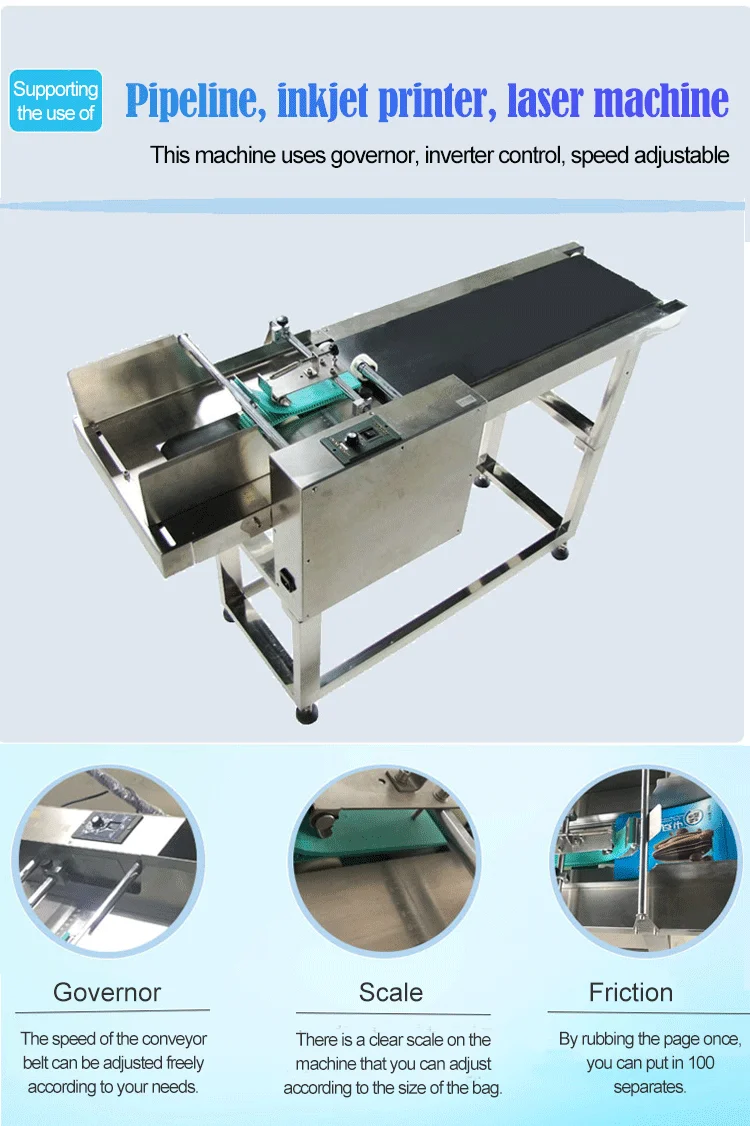 Inkjet Printer Automatic Friction Conveyor Paper Numbering Cardboard ...