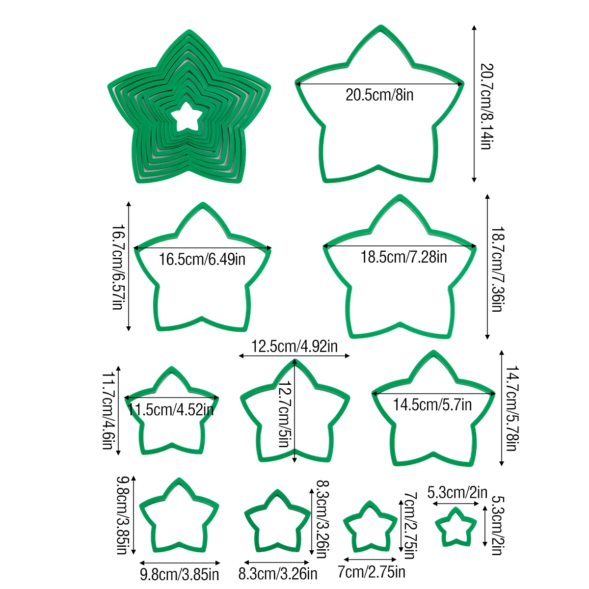 New Multi Design 10 Piece Pp Star Biscuit Molds Cookie Cutter Set - Buy ...