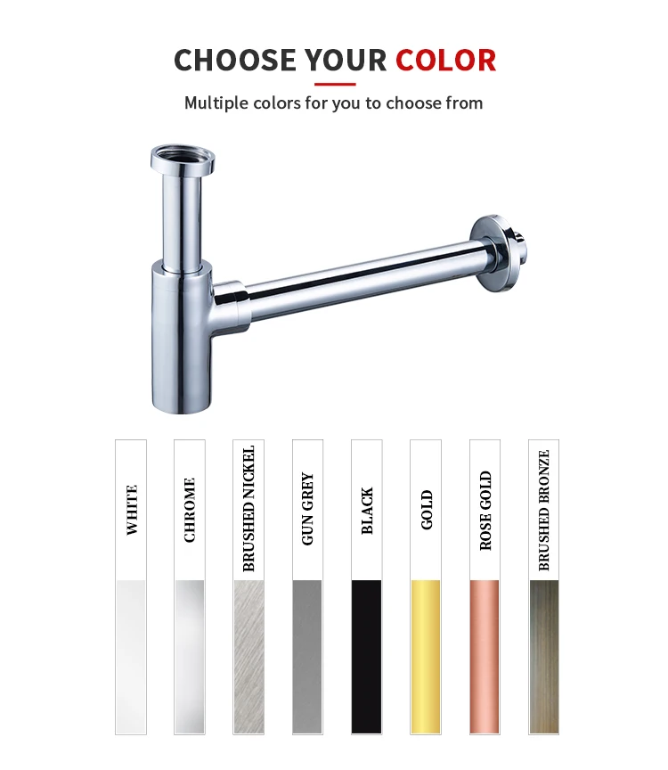 Joyhoo Modern Design Brass Chrome Bathroom Sink Siphon Drains Chrome ...