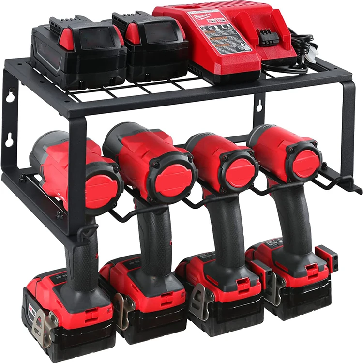 JH-Mech Power Tool Organizer with Drill Holder Tray 4 Magnetic Hooks ...
