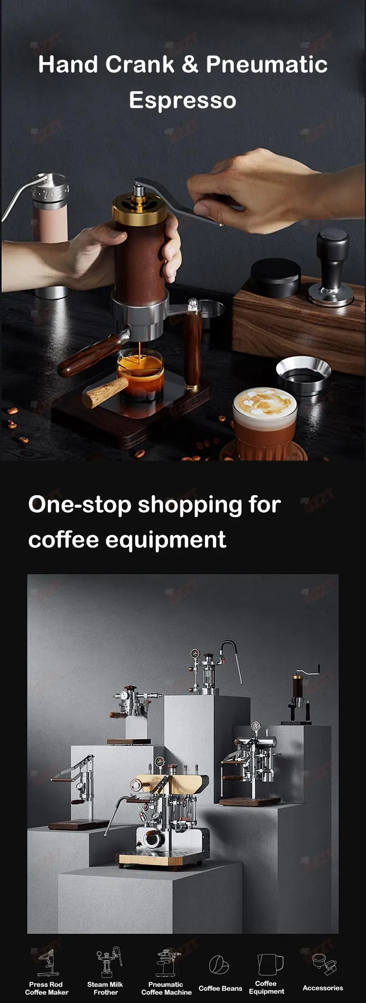 Manual Hand Shake Variable Pressure Extraction Espresso Coffee Maker 1 ...