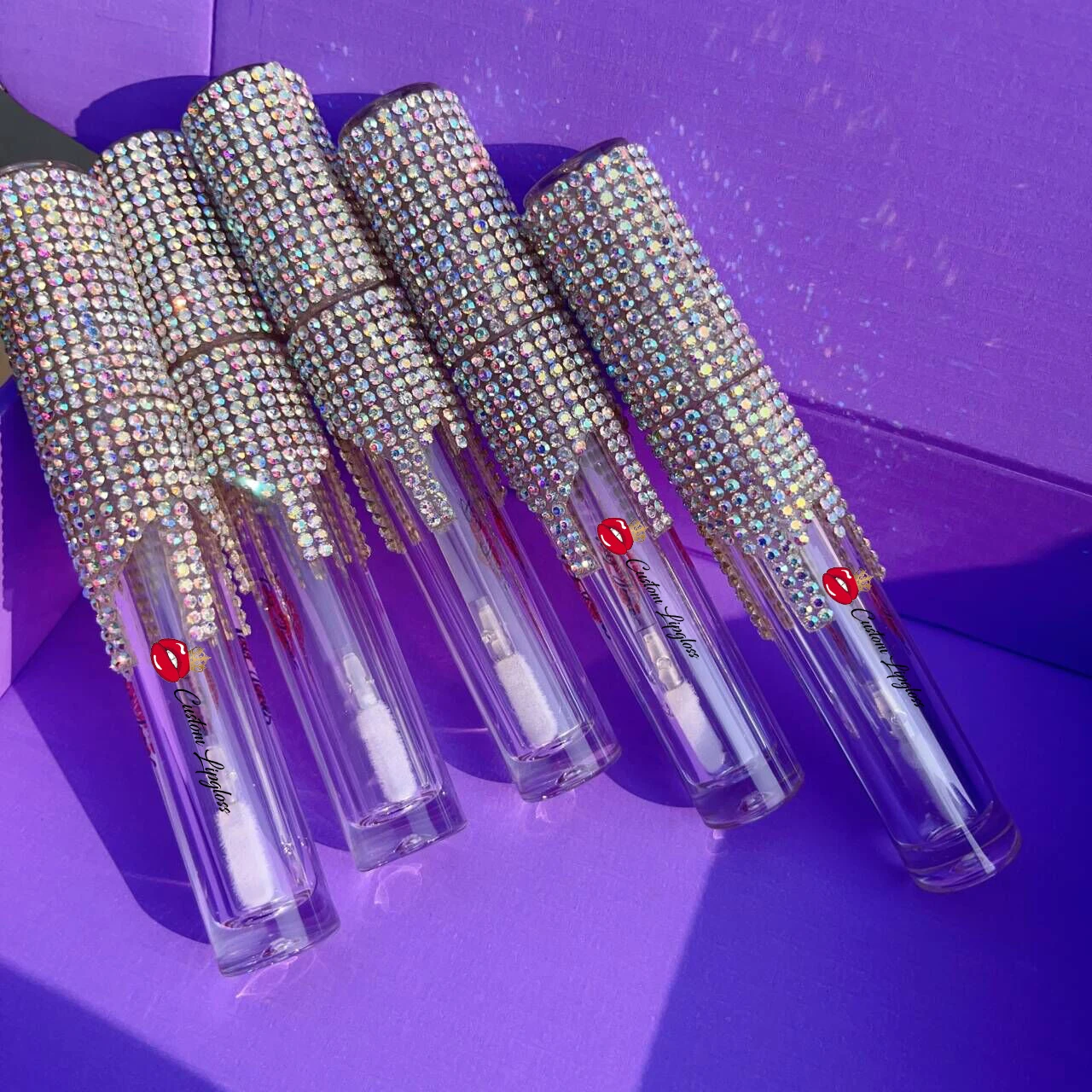 Wholesale Crystal Bling Diamond Rhinestone Empty Lipgloss Wand Tubes ...