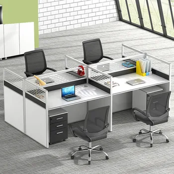 6 Seater Office Desk Workstation Cubicles L Type Workstation Work ...