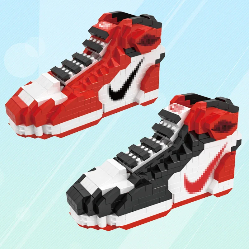 Selling Mini Boys Sneakers Building Blocks Anime Model Diy Building ...
