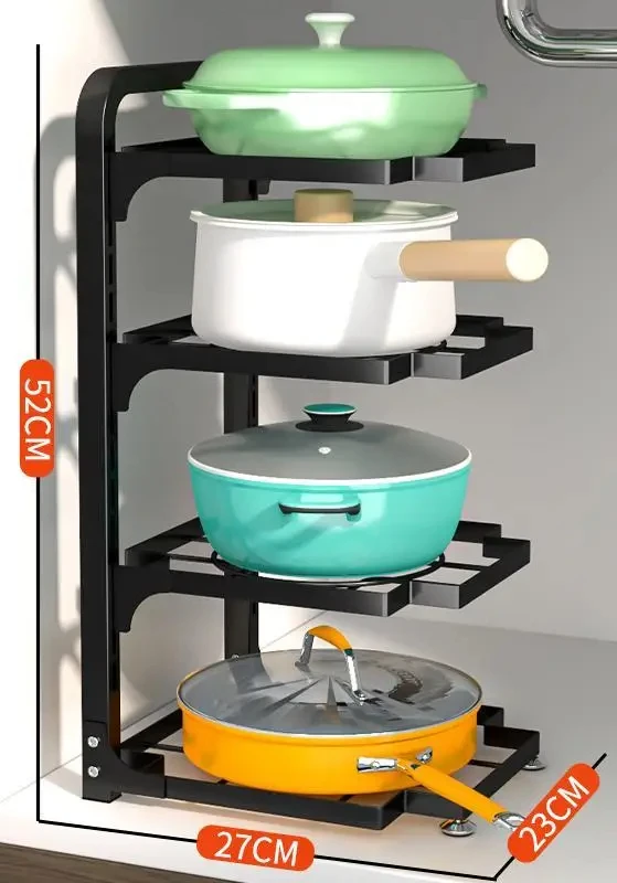 Kitchen Corner Multi-layer Pot Frame Stainless Steel Cookware Pot Rack ...