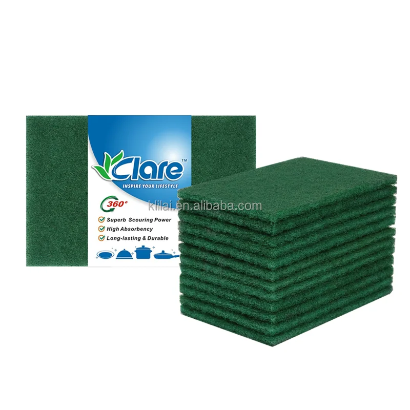 Green Abrasive Sponge - Efficient Kitchen Cleaning Tool