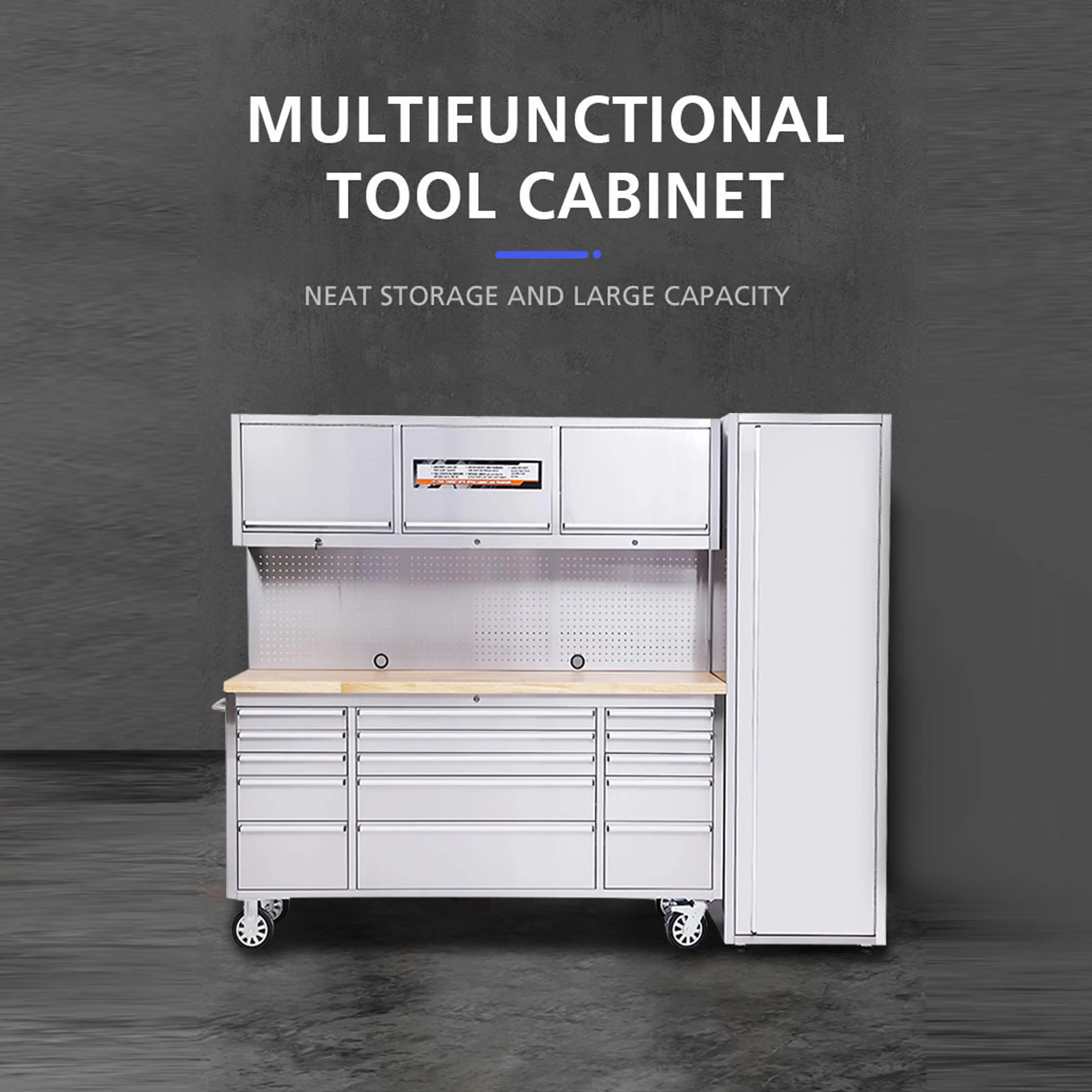 15 Drawer Tool Cabinet Heavy Duty Metal Workshop Storage Hardware Tools ...