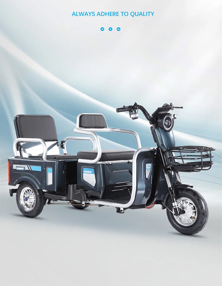 Three-Wheel Electric Pedicab Cargo Load Carrier with Guest Capacity ...
