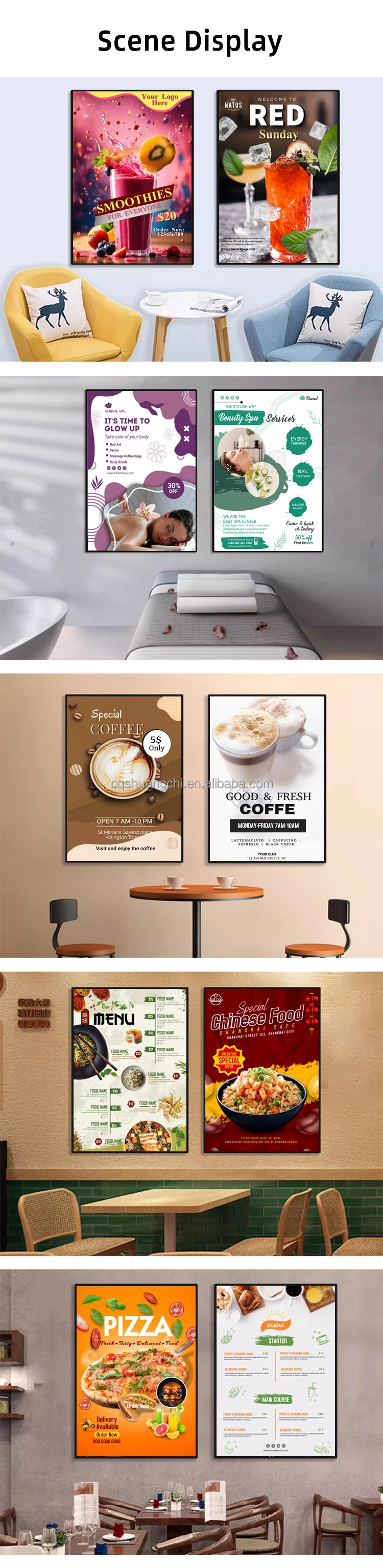 Aluminium Frame Billboard Wall Mounted Install Easy Indoor Advertising ...