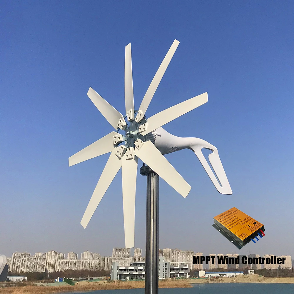 Residential Wind Turbine 1000w Horizontal Axis Wind Energy System 12v ...