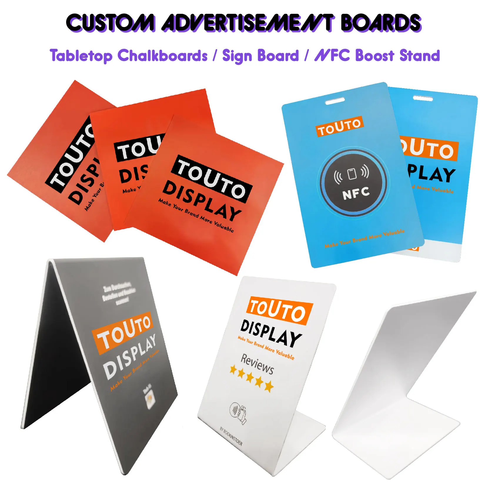 Custom QR Code Acrylic ABS Display - Restaurant Table Signs