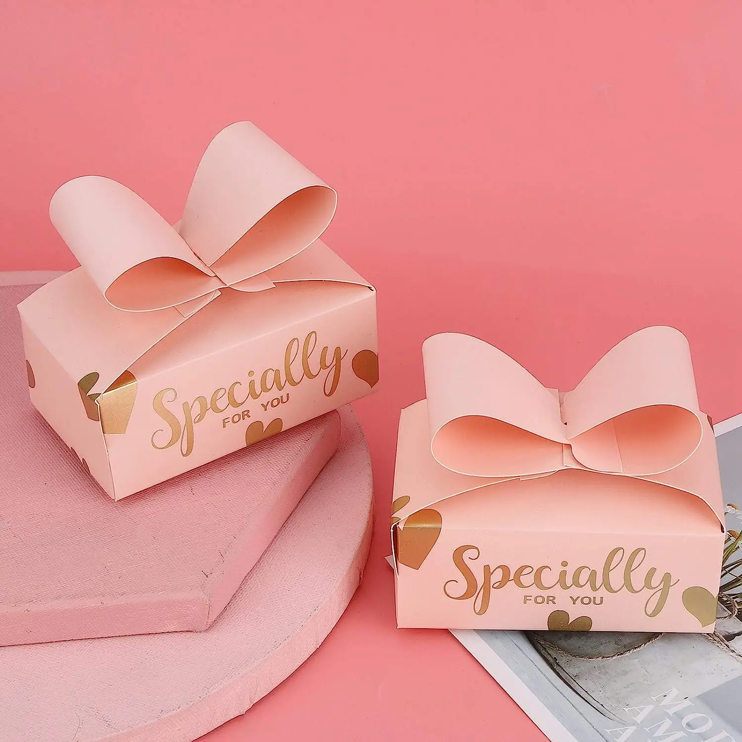 Favor Boxes Pink Bowknot Gift Boxes Wedding Candy Boxes with Bowknot ...