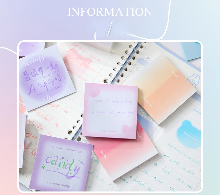 New Colorful Gradient Note Set Creative Handheld Ledger DIY Decoration ...