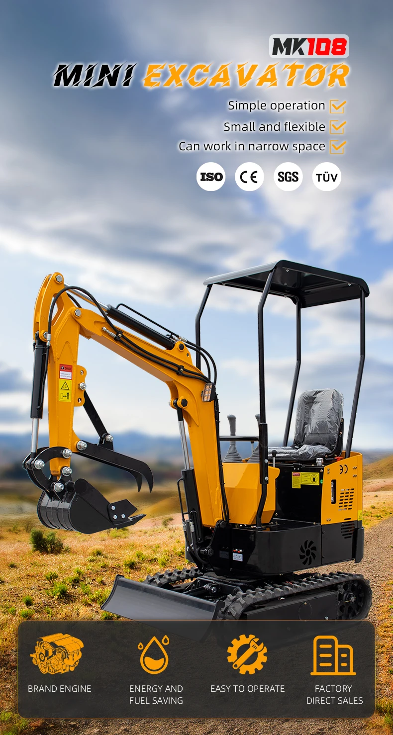 MK Excavators Machine Hydraulic Mini Small Micro Crawler Bagger Digger ...