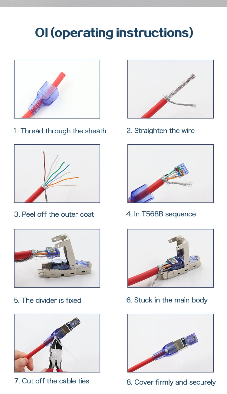 Cat7 Tool Free Tool-less Plug Connecteur Conector 5g Stp Rj45 Connector ...