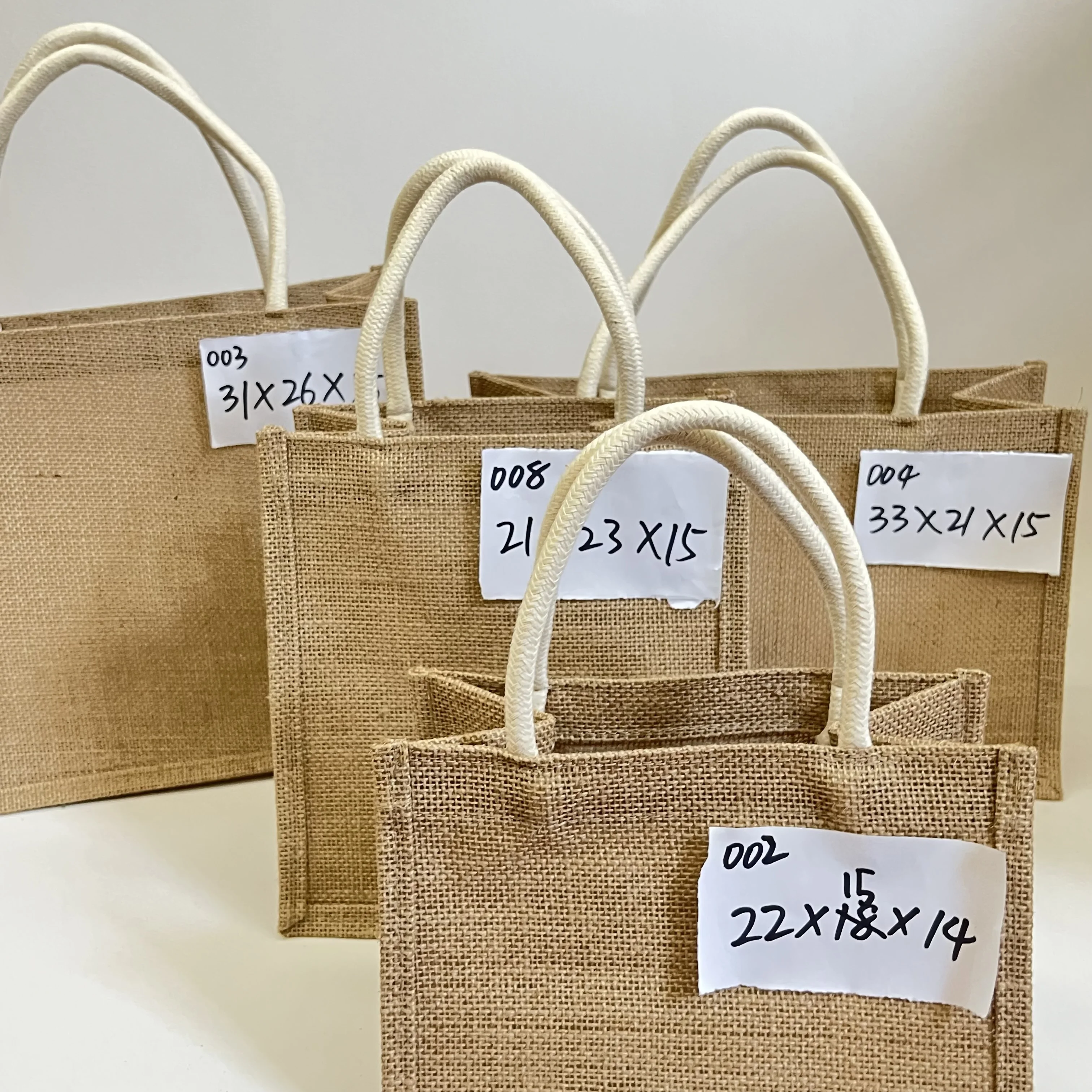 Eco-friendly Customized Handbags Flax Burlap Bags Large Capacity Fancy ...