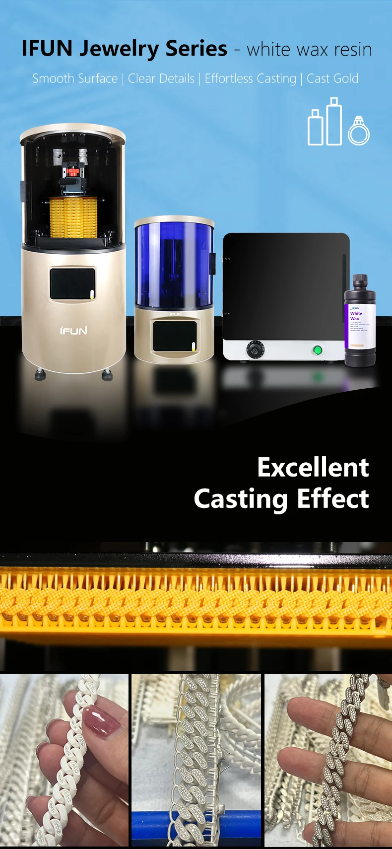 Ifun White Wax Uv Curable Liquid Castable Resin 3d Printer Resin For ...