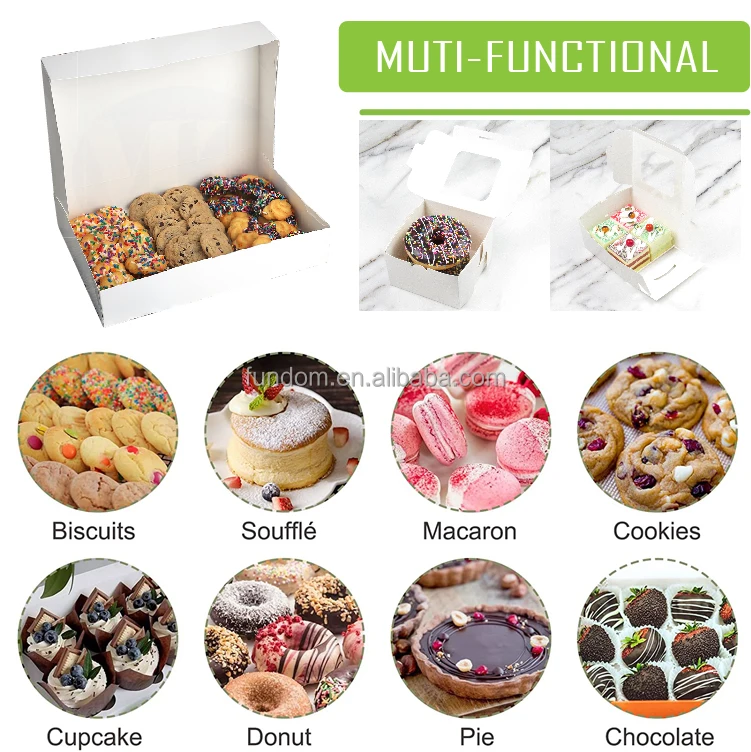 4-inch White Mini Mousse Macaron Donut Cake Box With Clear Pvc Window ...