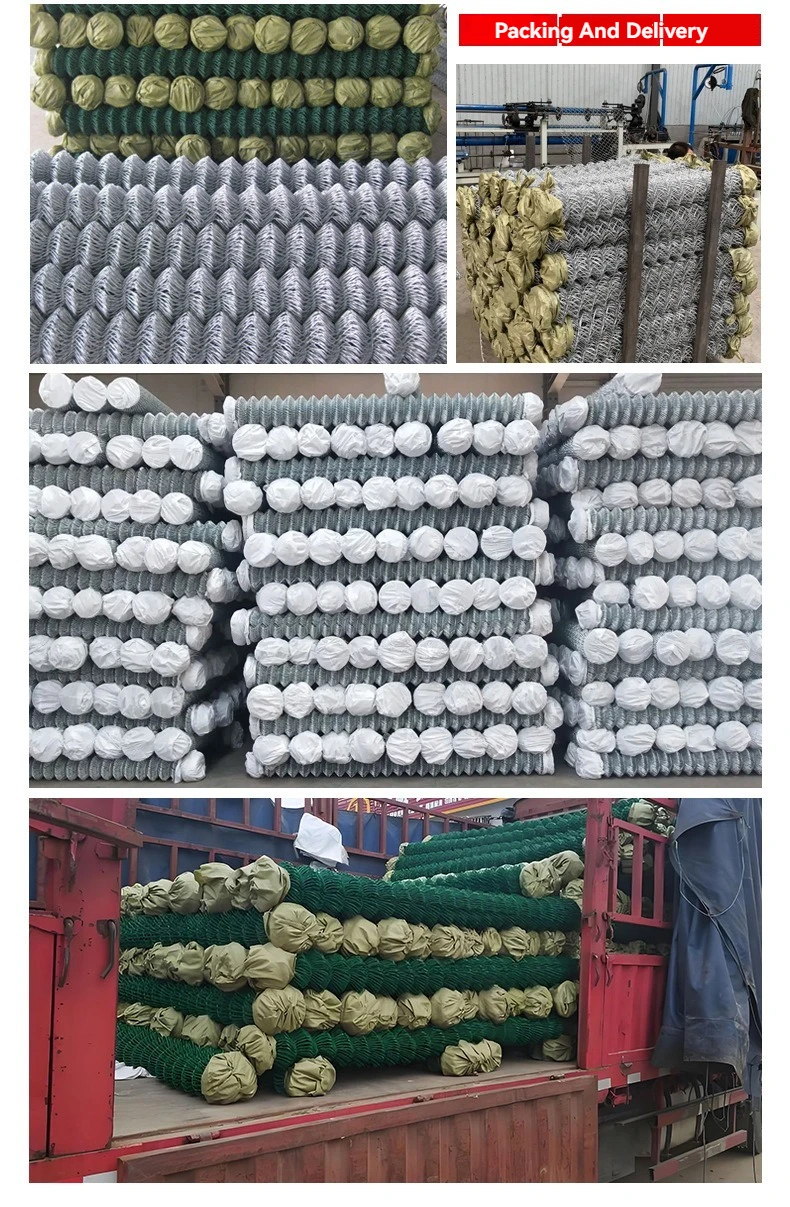 6ft 7ft 8ft Galvanized Chain Link Fence 12G Wire Diamond Hole Shape ...