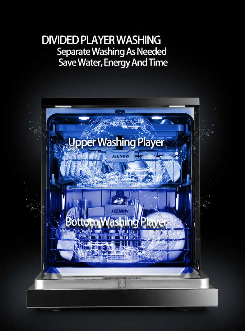 Smart Dishwashers with Auto Open Function - 14 Sets PTC Drying Freestanding