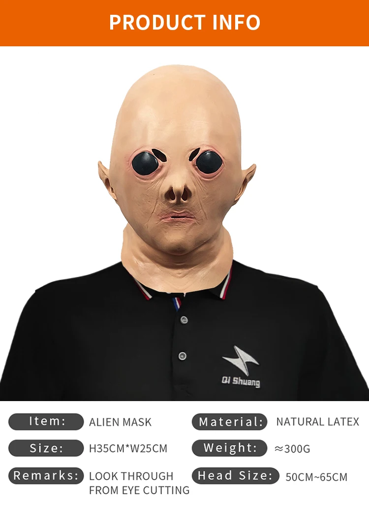 Horror Realistic Alien Latex Mask Cosplay Alien Mask Halloween Party ...