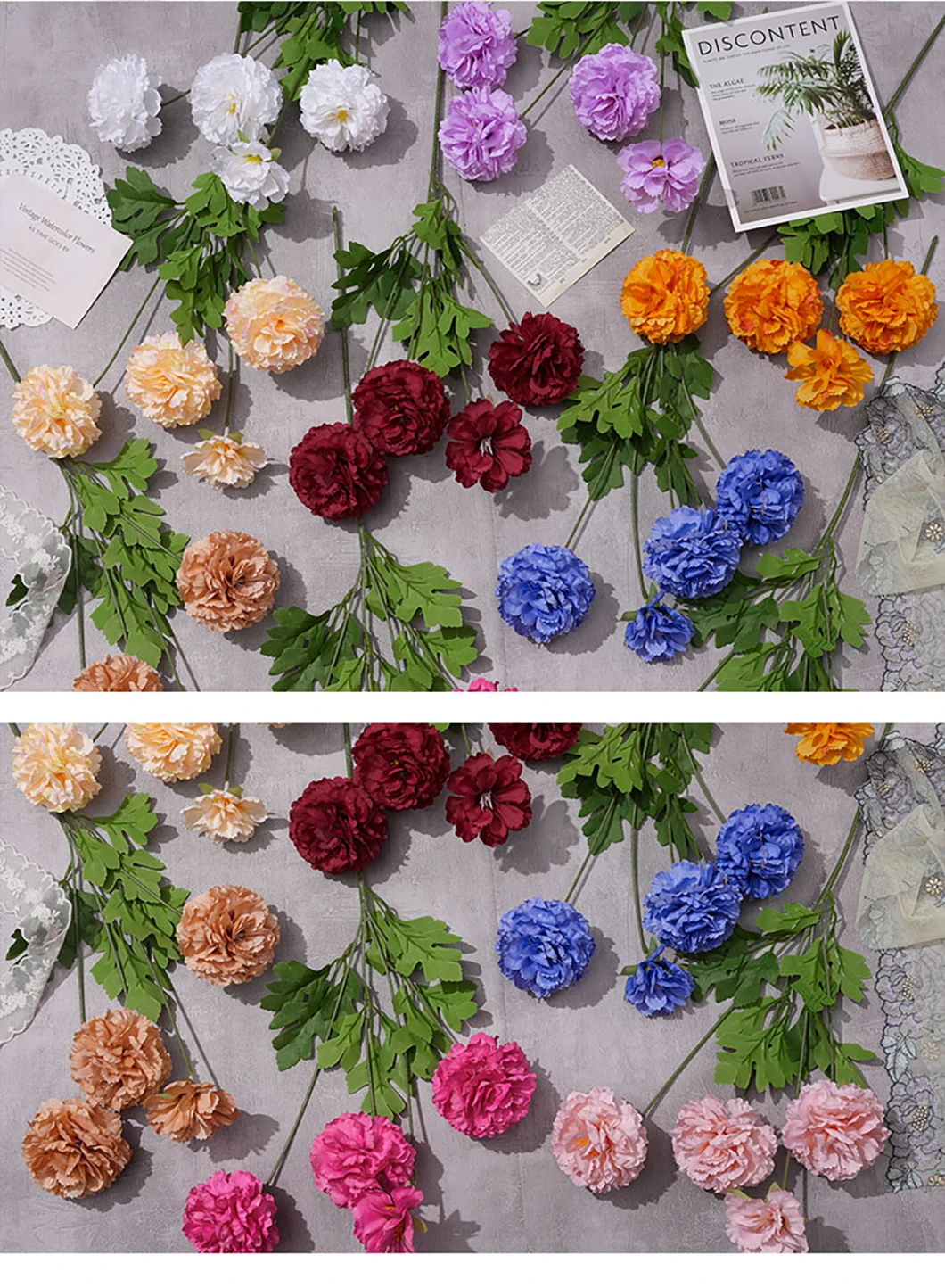 Wedding Hall Flower Material 3 Lotus Peony Simulation Flower Wedding ...