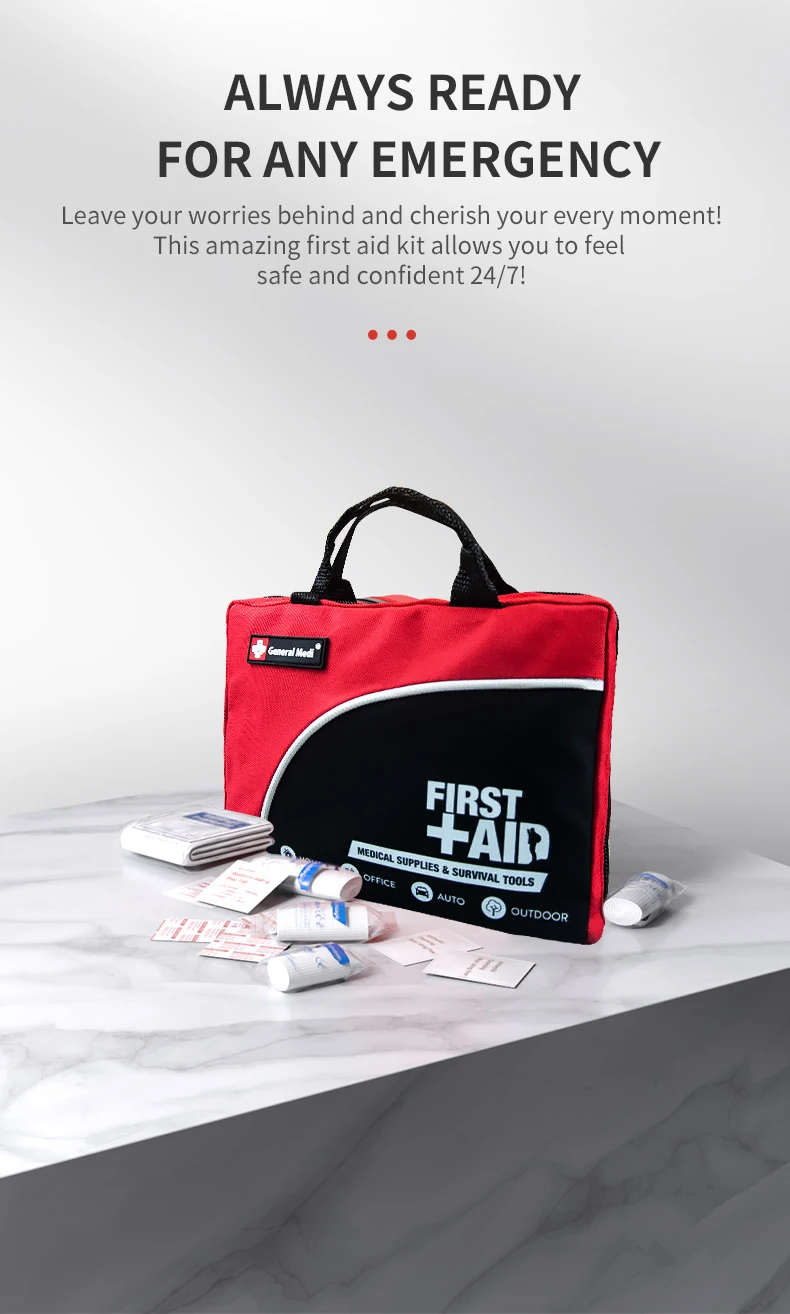 Z1220-17 Standard Medical Emergency Kits Waterproof Convenient First Aid Kit Emergency Care Kit ...
