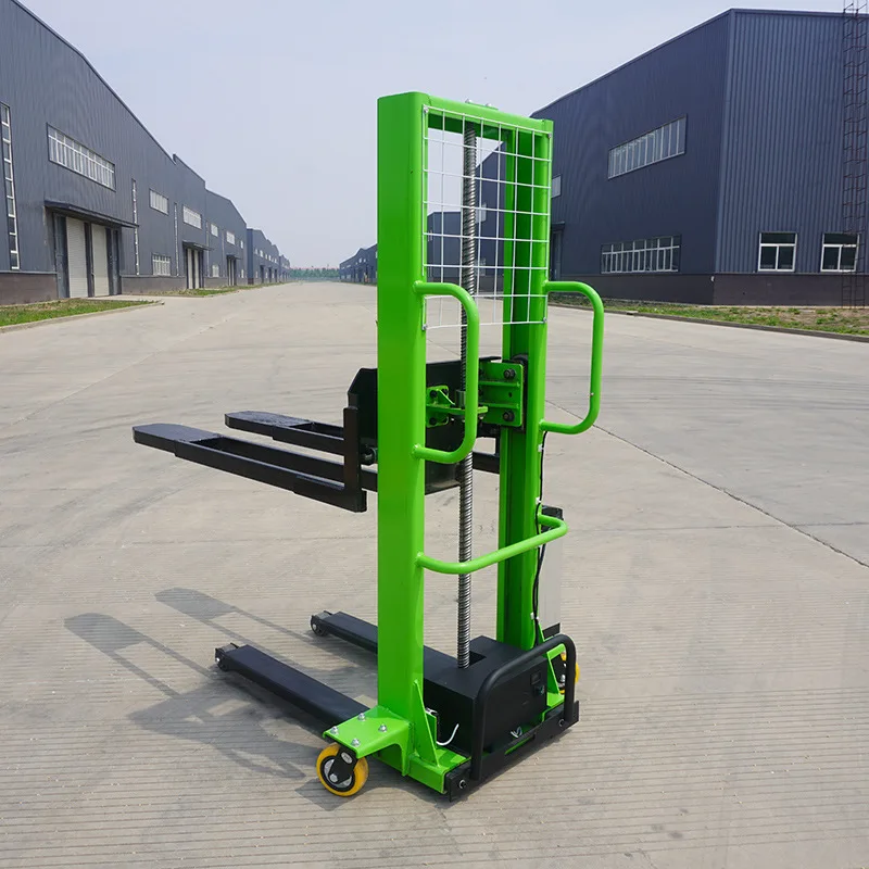 Lifting 500kg Semi Electric Self Loading Forklift Stackers