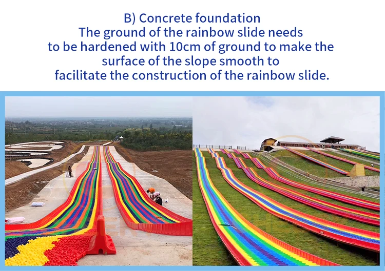 DIY Rainbow Slide Dry Ski Slope Four Seasons Artificial Snow Slide ...