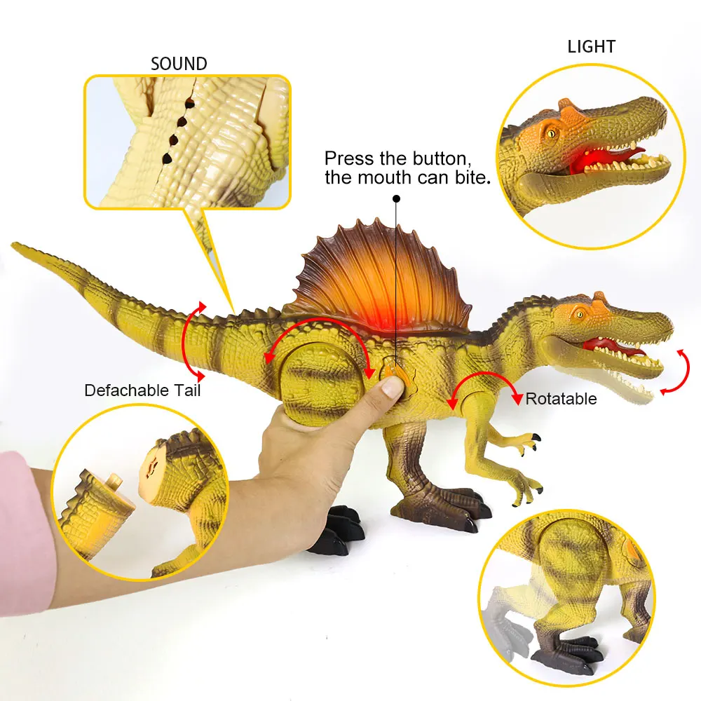 Movable Jar and Arm Spinosaurus Model Plastic Electric Dinosaur Toy ...