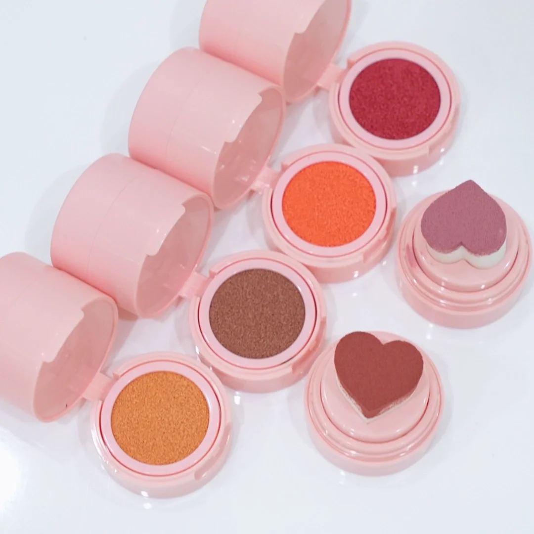 Private Label Cute Hot Pink Cushion Blush Cream Heart Shaped Stamp ...