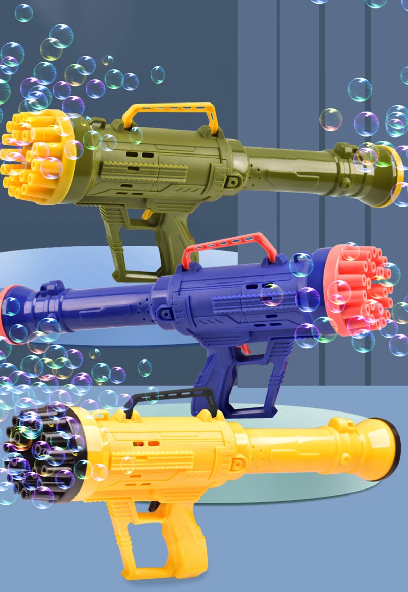 Outdoor Rocket Boom Machine Kids Electric Toy - 21 Hole Bubble Gun Shooter