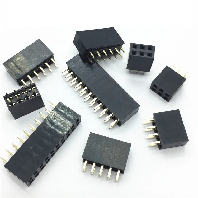 2.54mm Pitch Pcb Female Header Smt /dip Double Dual Row Custom High 2.54mm Female Pin Header ...