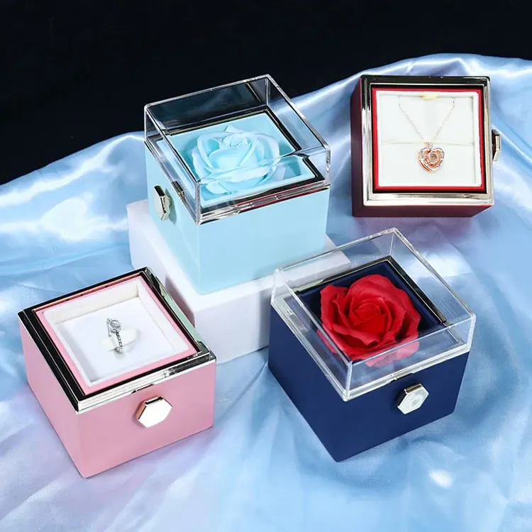 Wholesale Rotating Jewelry Box with Rose - Perfect Gift
