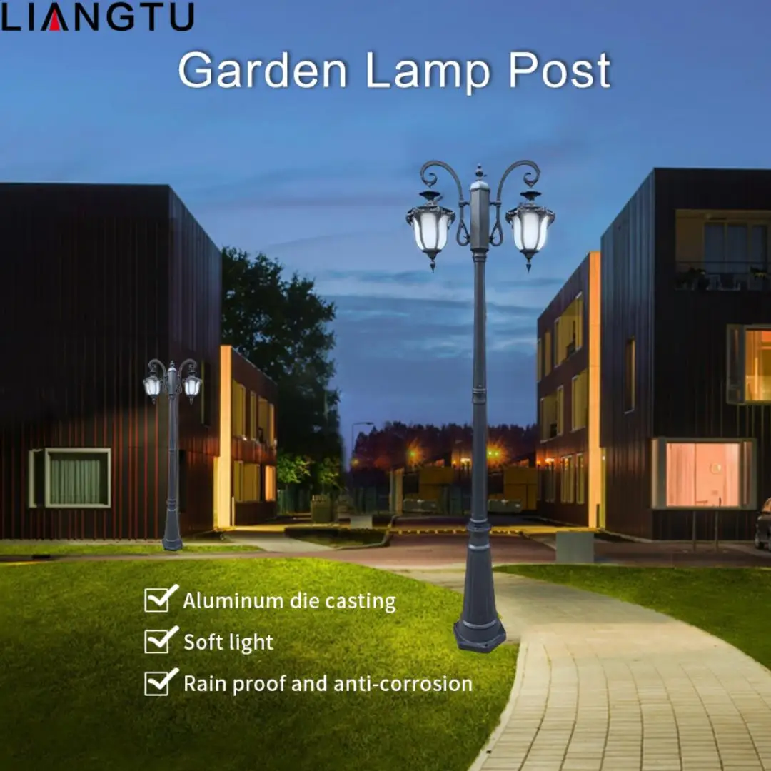 Street Lamp Post Led Garden Pole Light Decorative Antique Cast Iron ...