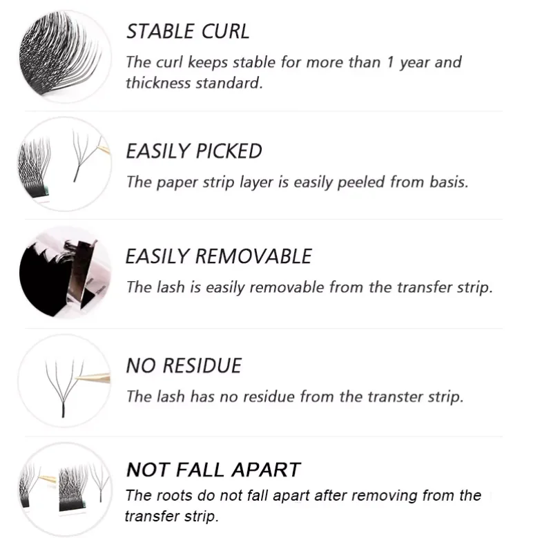 Volume Easy Fanning Eyelash Extensions Faux Mink Flare Easy Fan Eyelash ...