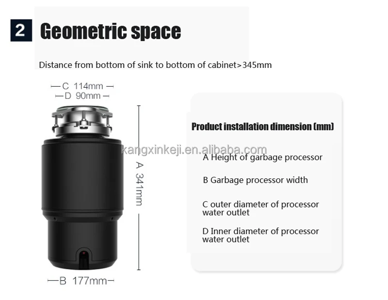 Hot Sale Kitchen Food Waste Disposer Garbage Processor with Motor Sink ...