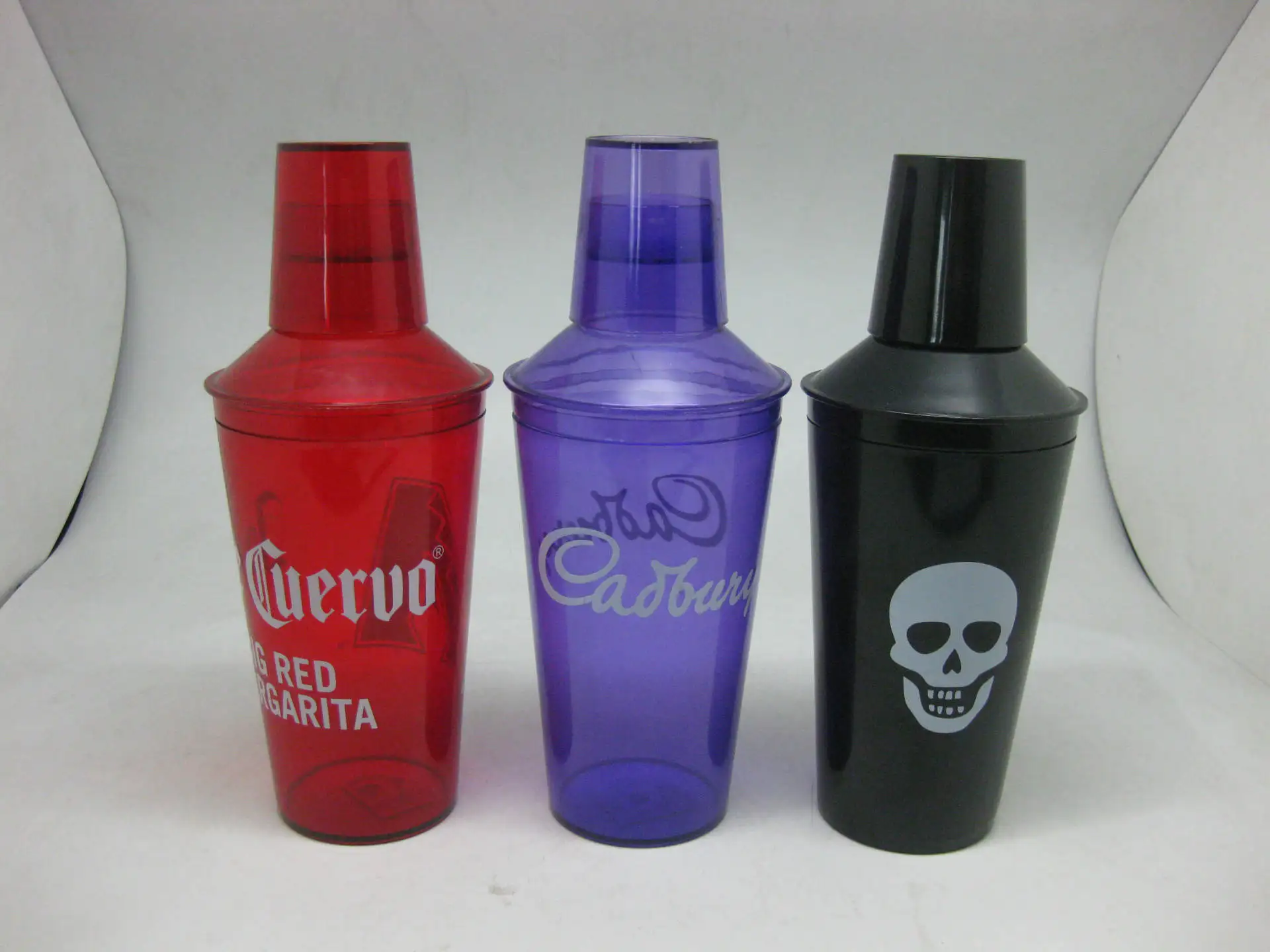 Promotional Bar Plastic Martini Shaker Cup 3-piece Cocktail Shakers ...