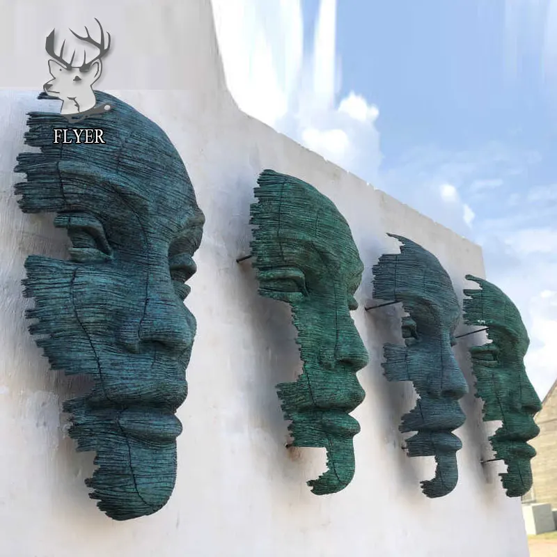 Modern Exterior Wall Decorative Giant Garden Metal Art Bronze Abstract ...