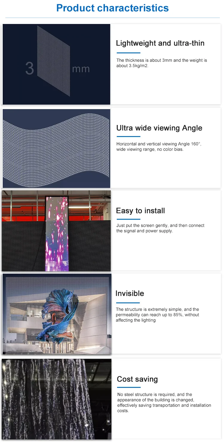 Adhesive Aflexible Transparent Led Screen Foldable Indoor Outdoor ...