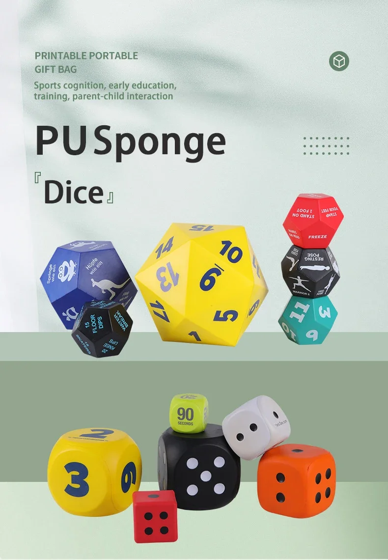 Custom 12 Sided Workout Yoga Anti Stress Game Cube Fitness Pu Foam ...