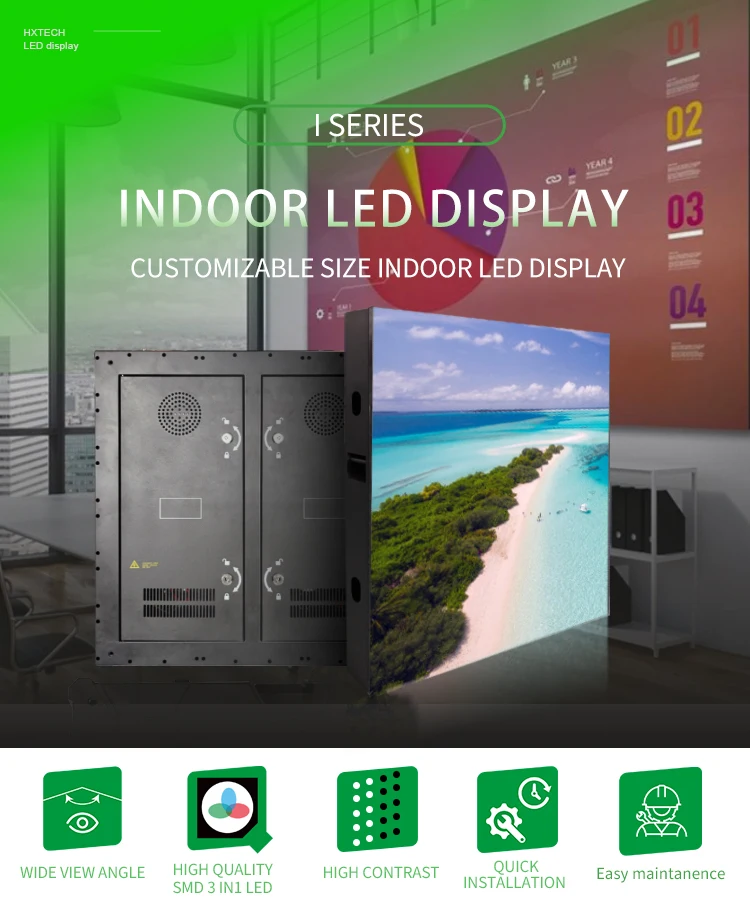 High Brightness Indoor Advertising P4 LED Screen Video Wall