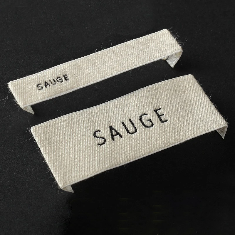 High Density Custom Brand Name Logo Fabric Label Garment Textile Neck ...