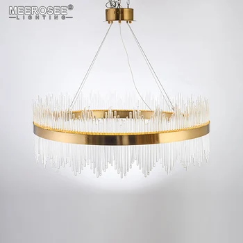 Meerosee Led Pendant Light Crystal Rods Hanging Lamp For Dinning Room ...