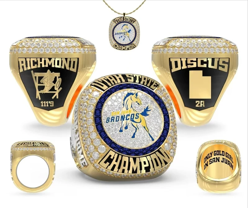 custom Championship Ring Most Valuable Player Gold Award Rings for team ...